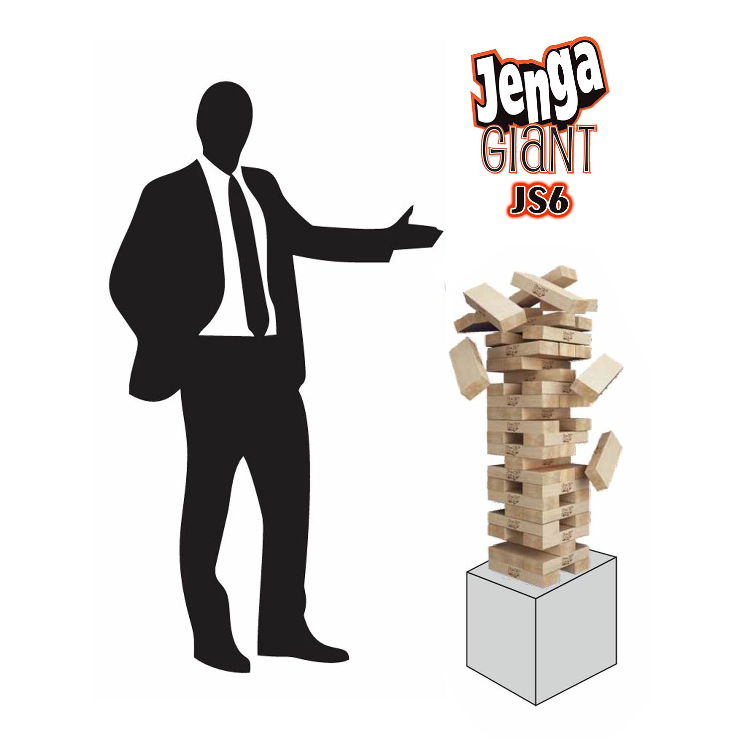 Jenga® Giant™ Custom™ 4' JS6 Game Engraved, Branded or Personalized ...